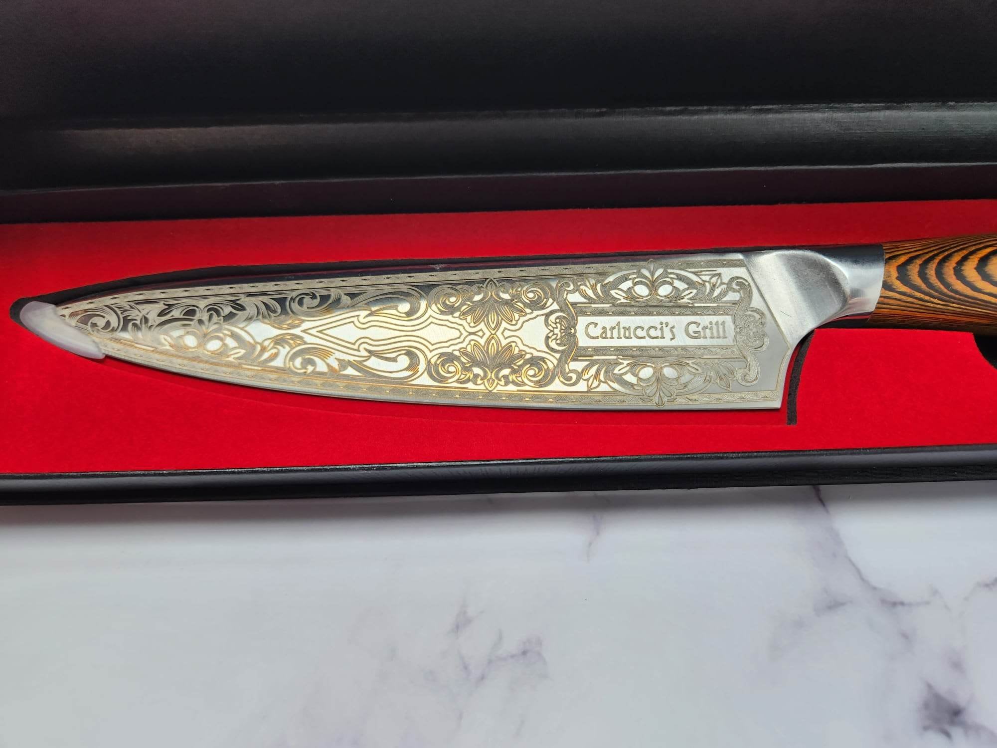 Ornate Custom Etched Chefs Knife / Personalized Knife / Kitchen Knife ...