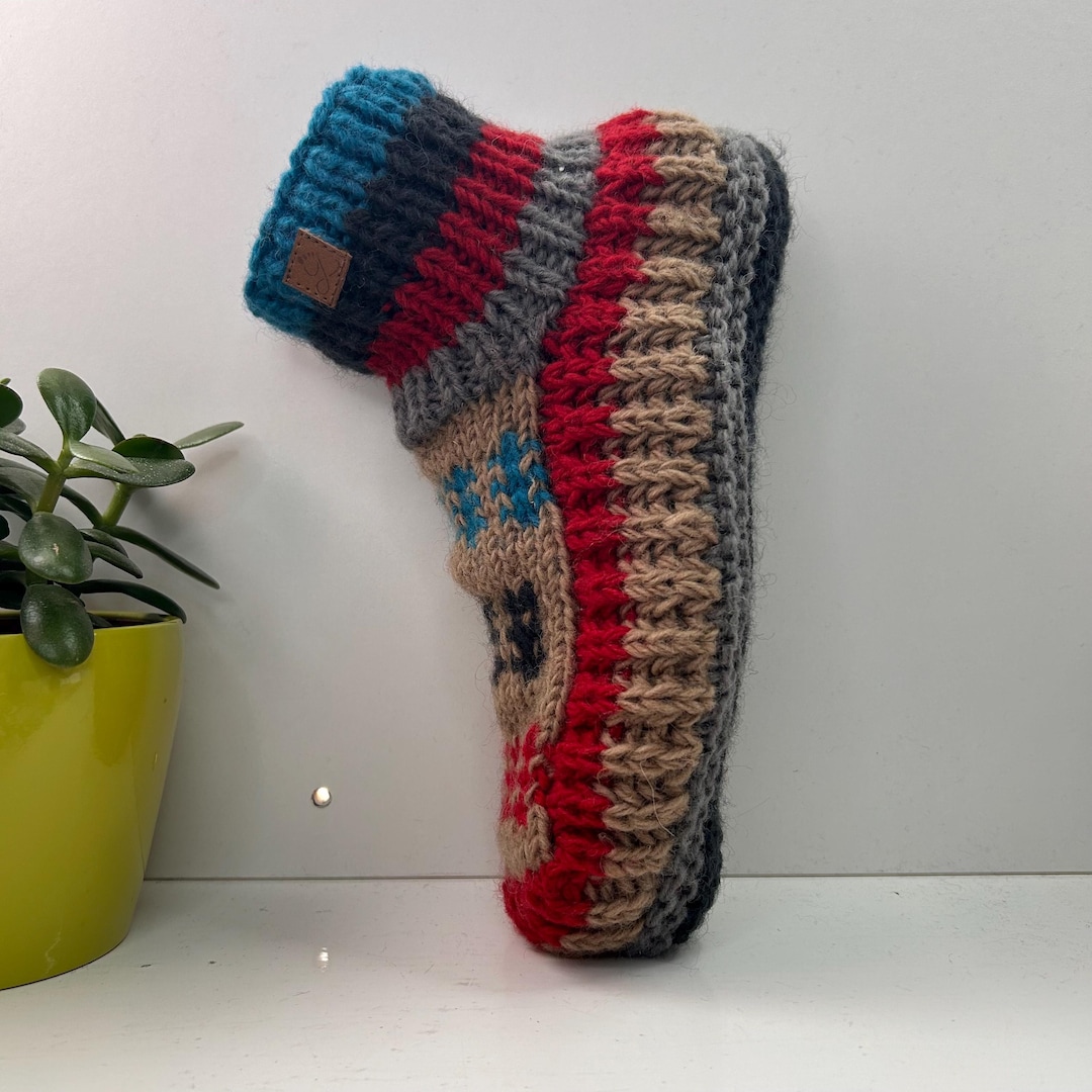Handmade Wool Slipper Socks: Warm Winter Indoor Shoes 5 - Etsy UK