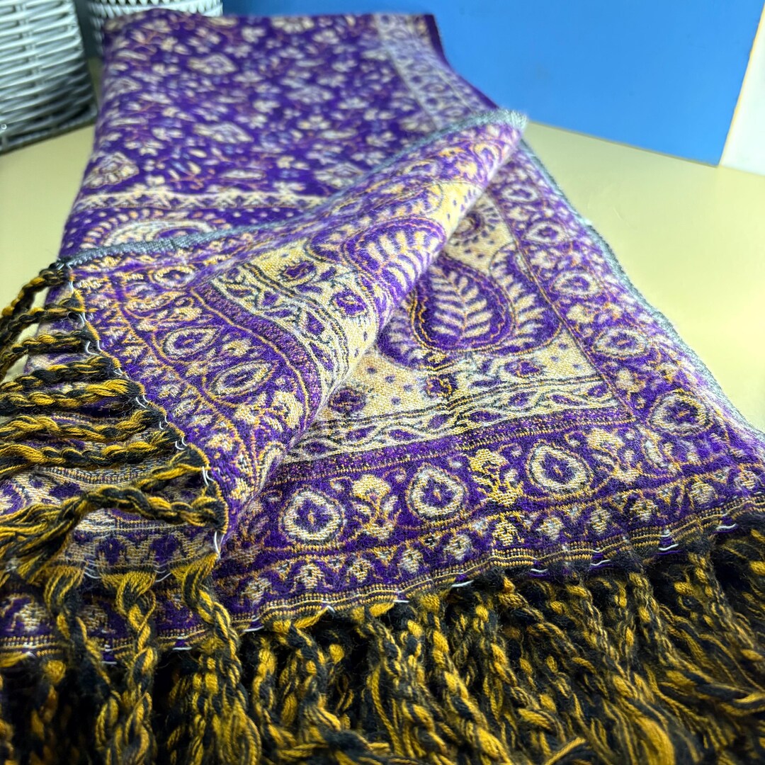 Handmade Yak Wool Blend Scarf: Himalayan Sherpa Wrap Yoga Shawl Gift ...
