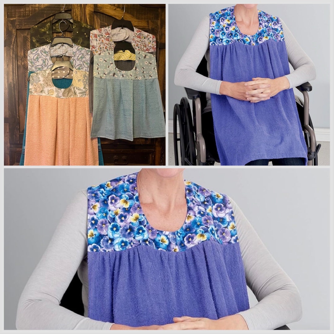 Adult Bib: Cotton Terry Clothing Protector, Dignity Bib - Etsy