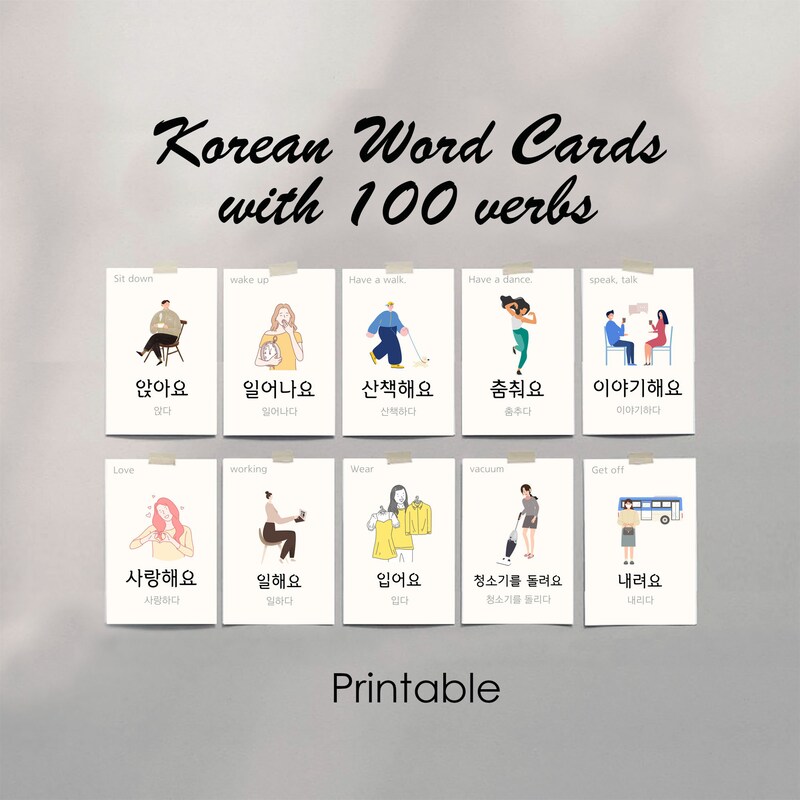 Korean Flashcards - Etsy