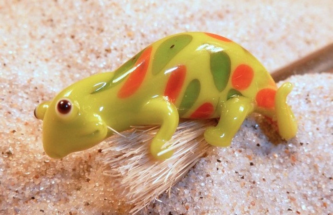 Chameleon / Chamaeleon - Glass Animal / Figurine, Size Approx. 18 - 23 ...