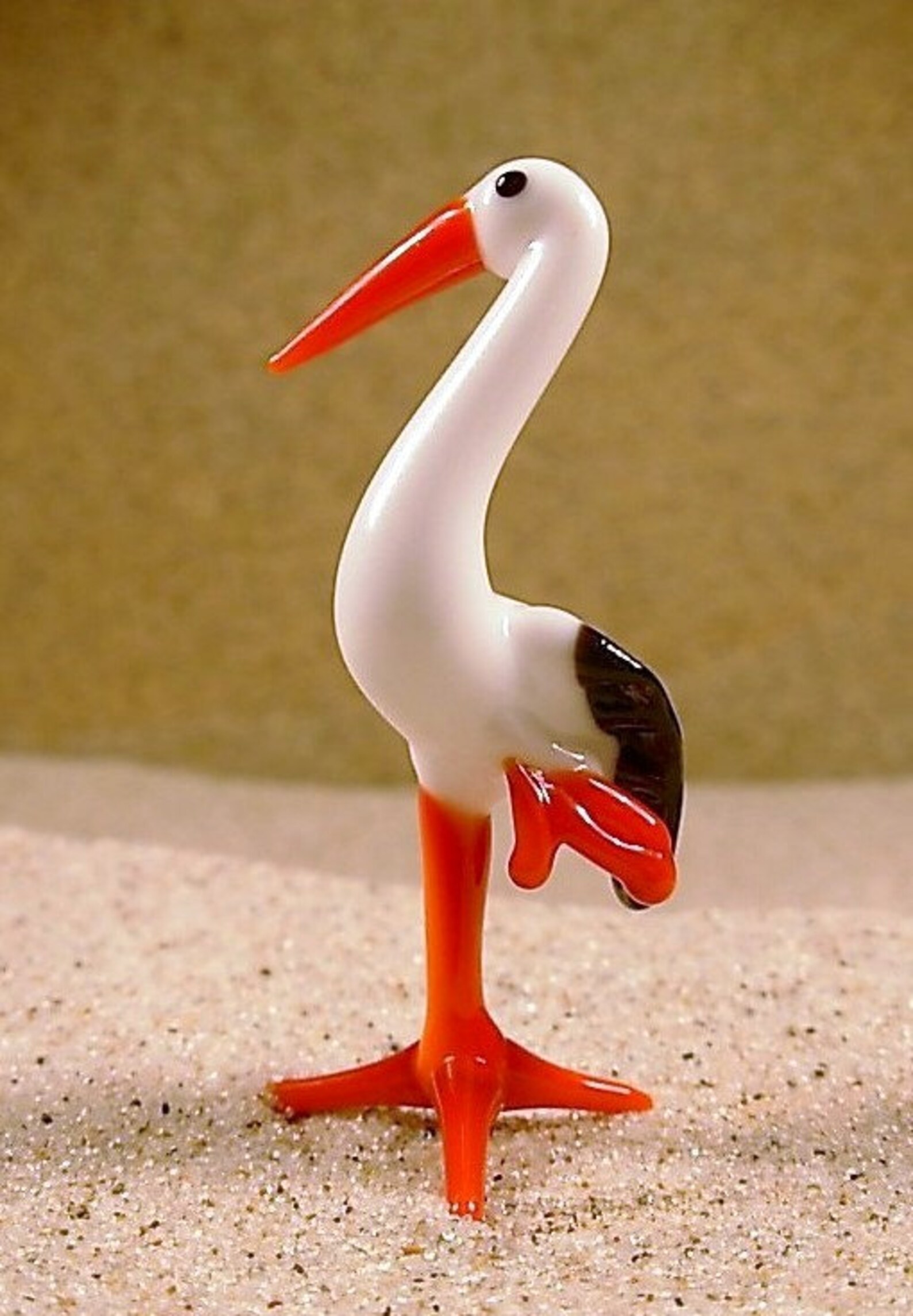 Black Stork White Stork Glass Animal / Figurine Size - Etsy