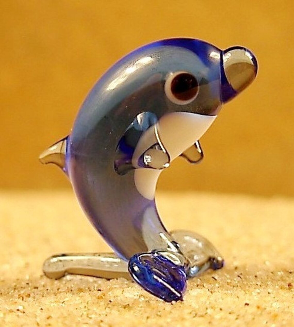 Dolphin Standing sapphire Glass Animal Size Approx. | Etsy