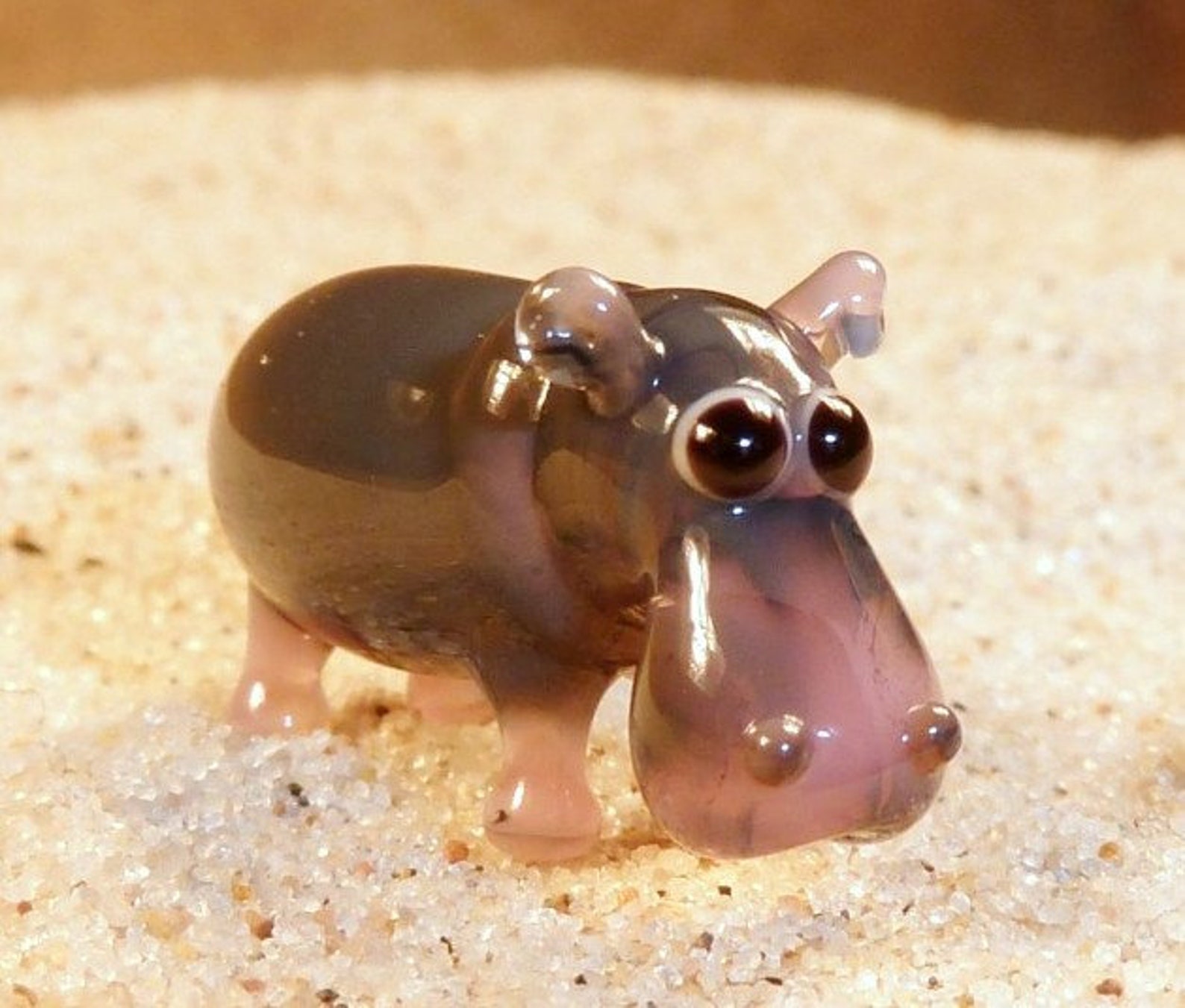 Hippopotamus hippo standing glass animal size approx. | Etsy