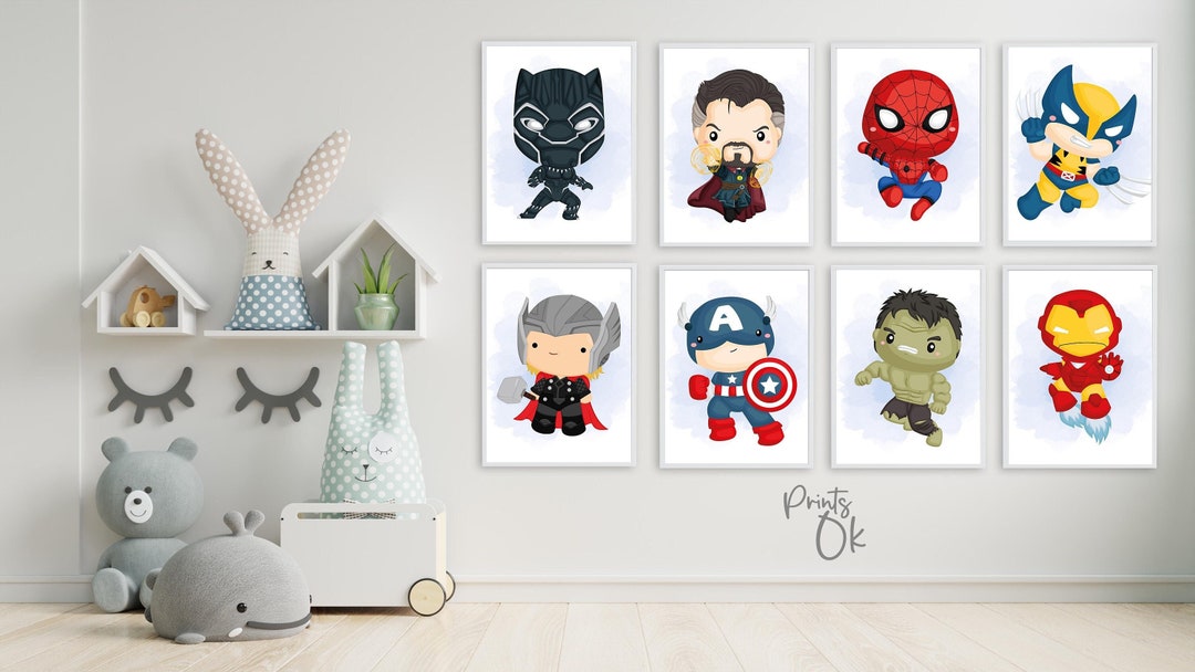 Set 8 Avengers Marvel Nursery Wall Art, Avengers Printable Decor ...
