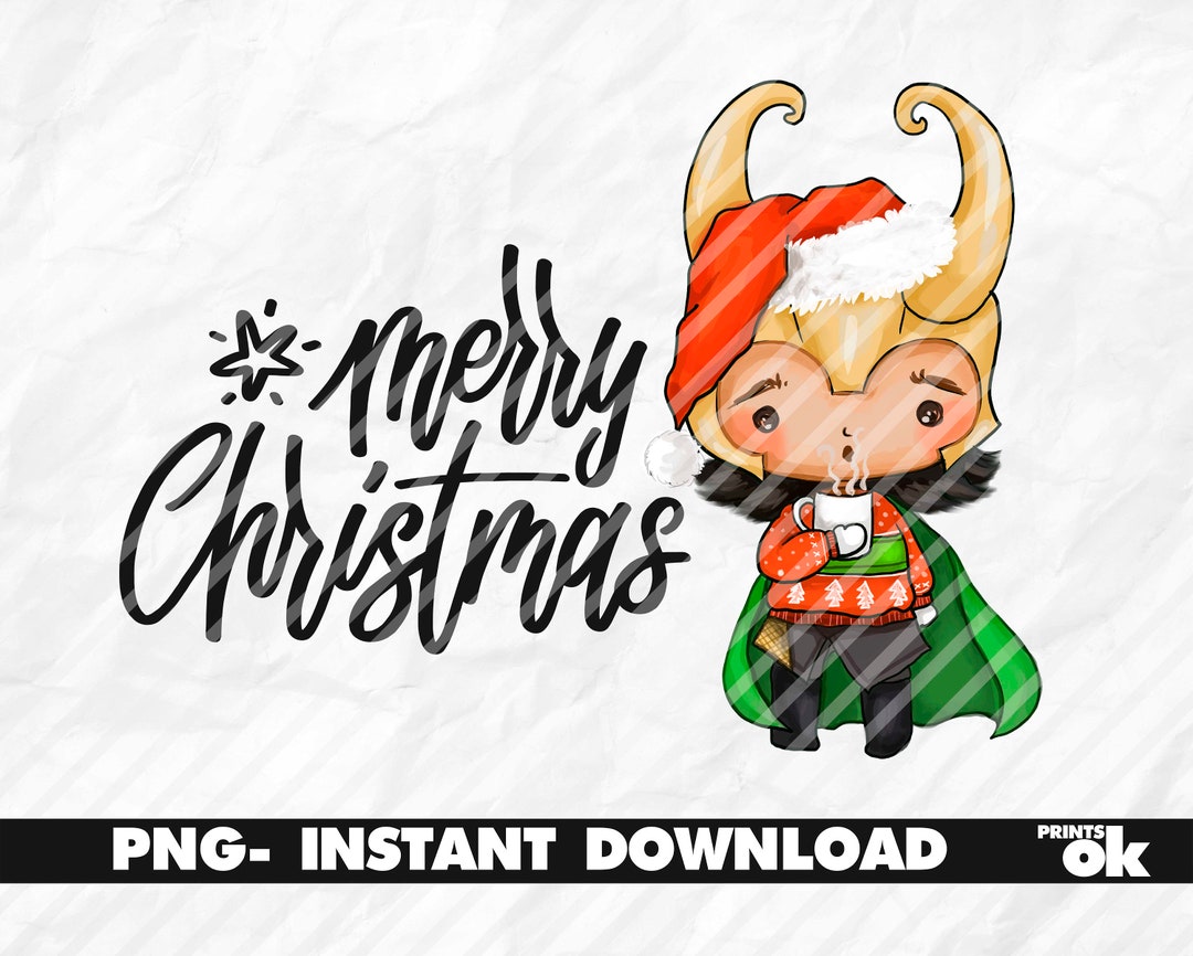 Loki Xmas PNG, Loki Merry Christmas Sublimation, Loki Printable, Marvel ...