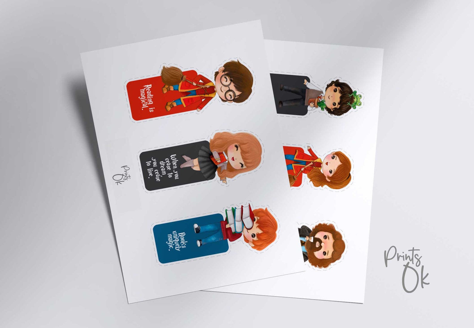 Set of 6 Wizarding World Printables Bookmarks Magic School | Etsy