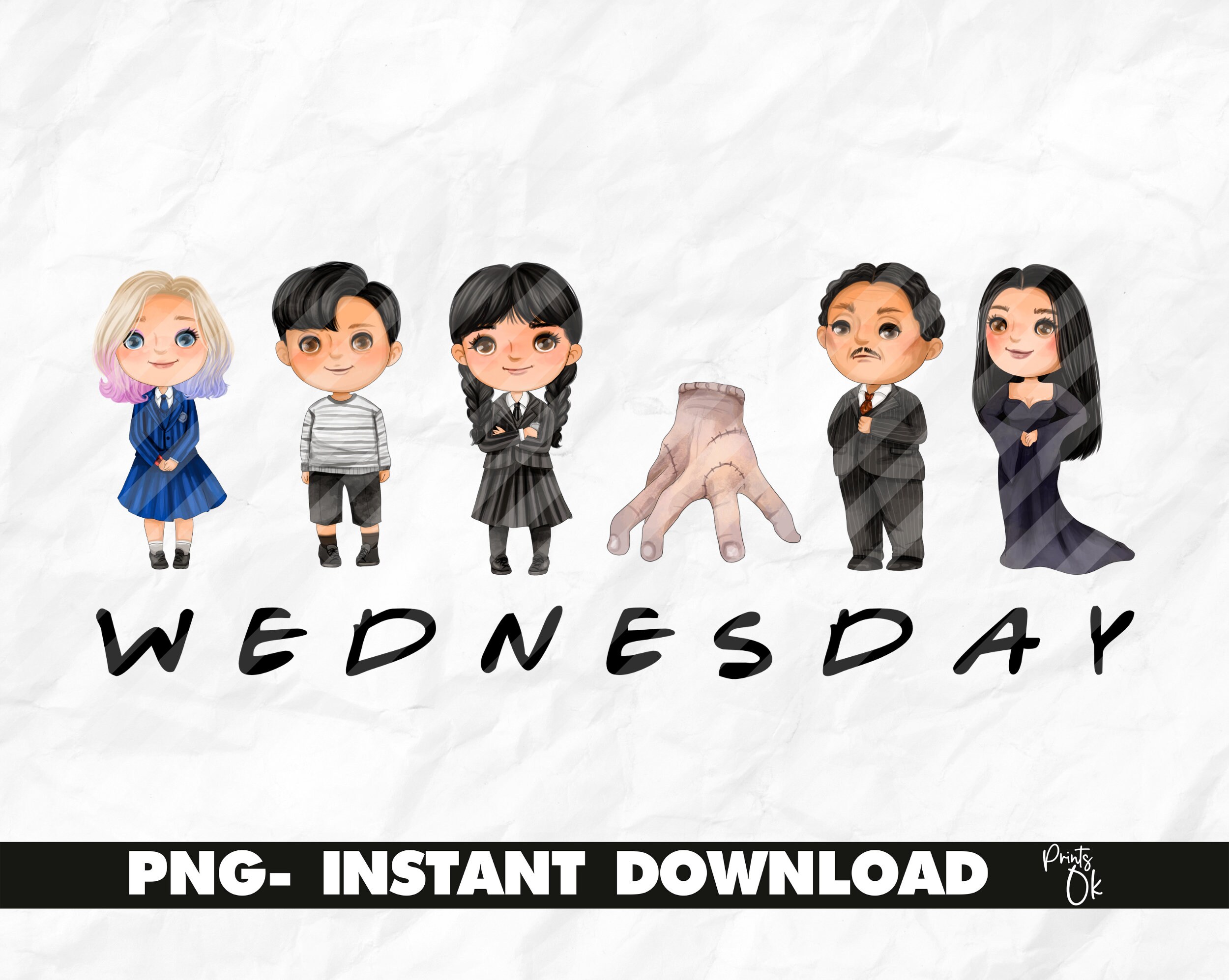 Wednesday Friends Png Wednesday Family Printables Adams - Etsy UK