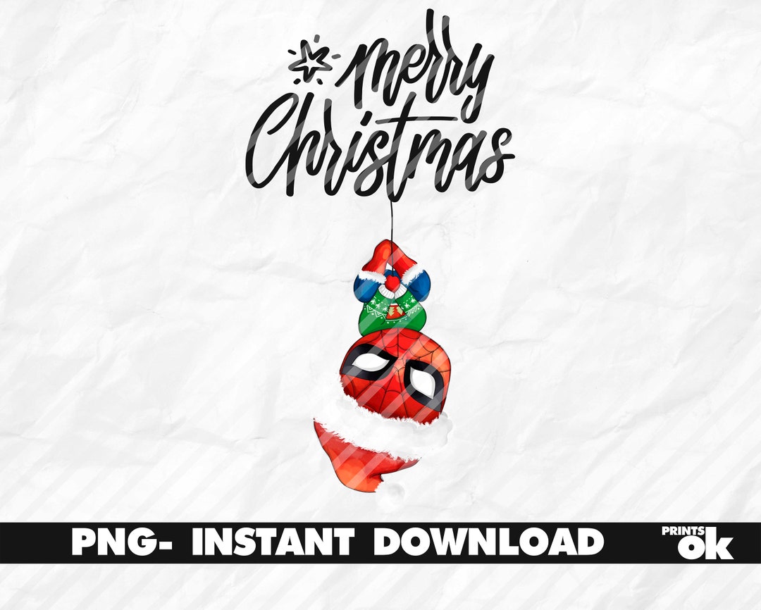 Spiderman Merry Christmas PNG, Spiderman Sublimation, Spiderman ...