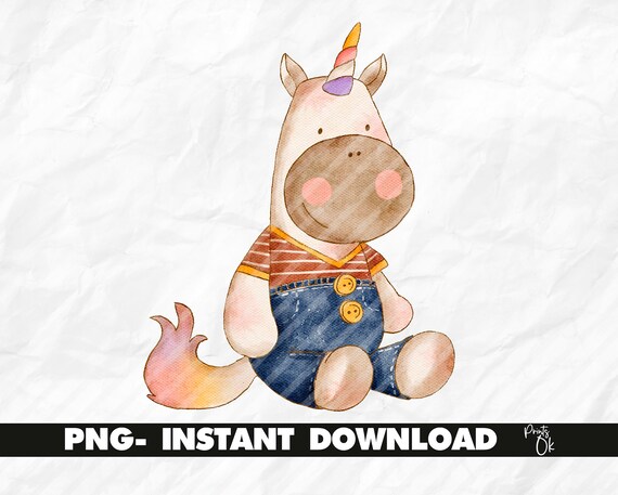 Unicorn Watercolor Clipart Vintage Unicorn Sublimation - Etsy