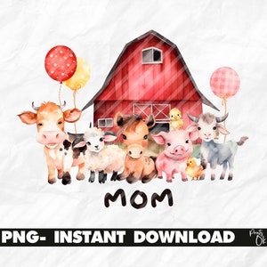 Farm Mom Shirt PNG, Birthday Party, Farm Banner PNG, Mom Birthday ...