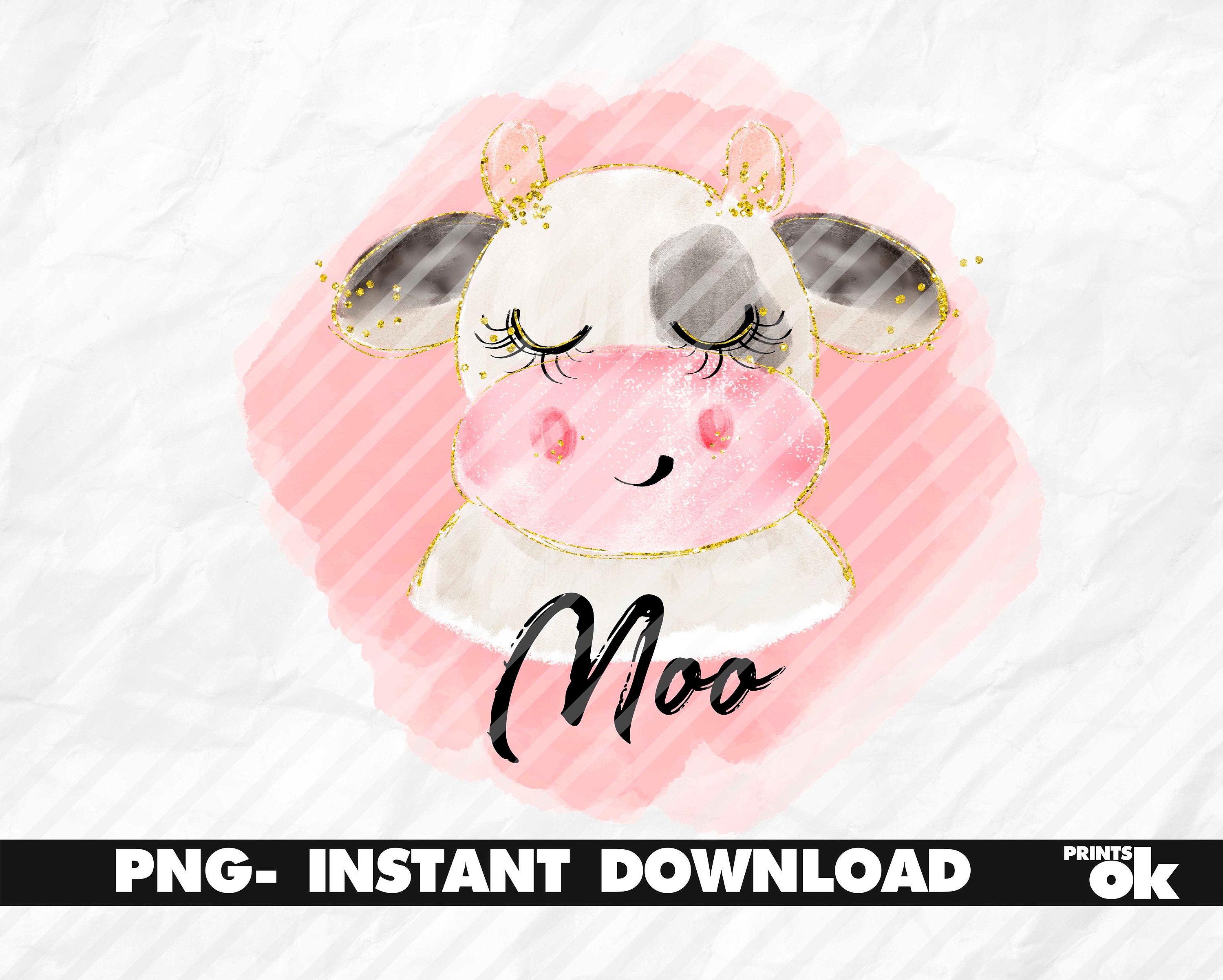 Cow Moo Digital Sublimation PNG File Cow File Sublimation | Etsy