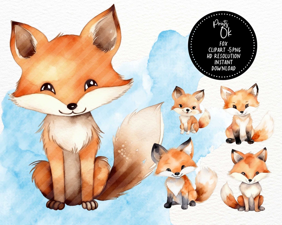 Fox Watercolor Clipart PNG, Clipart Watercolor Woodland, Animals ...