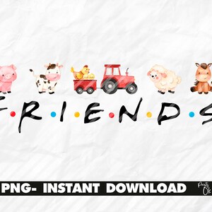 Farm Friends PNG Animals Watercolor Printables Baby Farm | Etsy