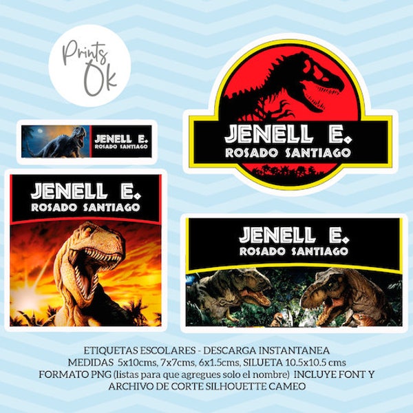 Dinosaur Labels - Etsy