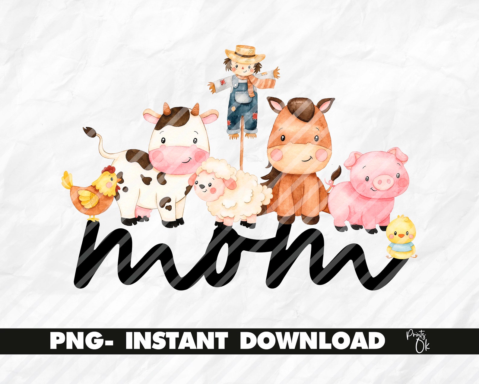 Mom Farm Birthday Shirt PNG Mom Farm Printable Cute Farm | Etsy