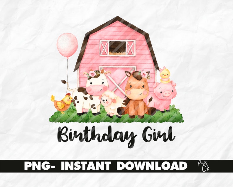 Farm Birthday Girl Design Printable Birthday Girl PNG Farm - Etsy