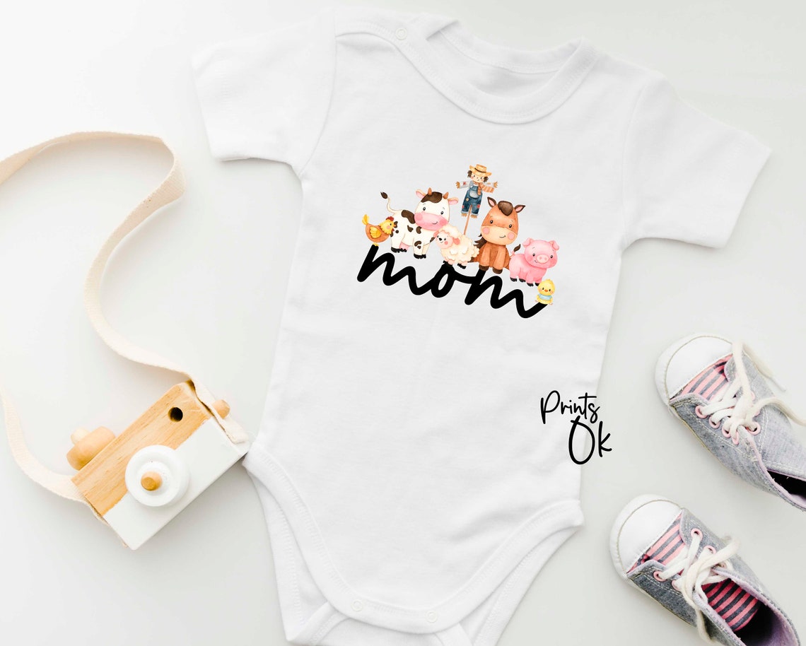 Mom Farm Birthday Shirt PNG Mom Farm Printable Cute Farm - Etsy
