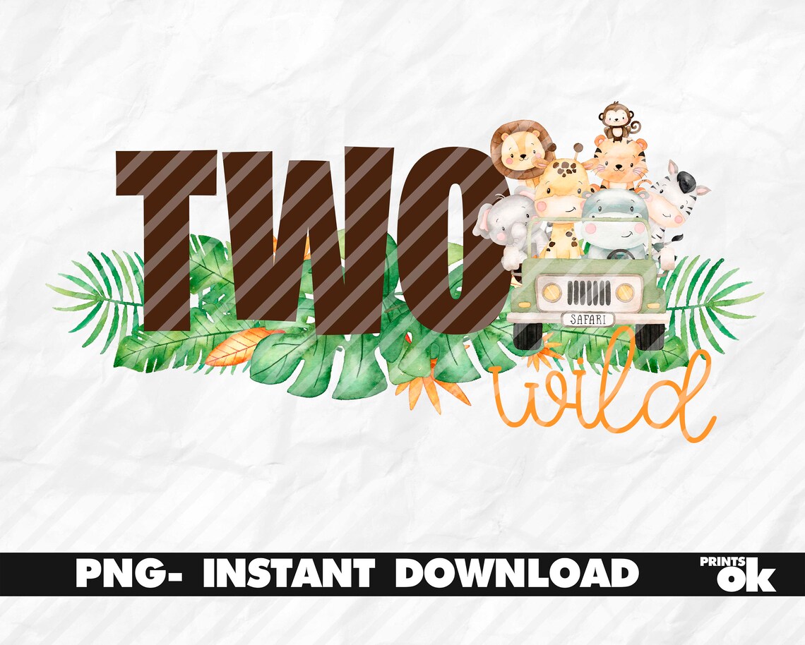 Two Wild Png Two Wild File Sublimation 2nd Second Birthday | Etsy