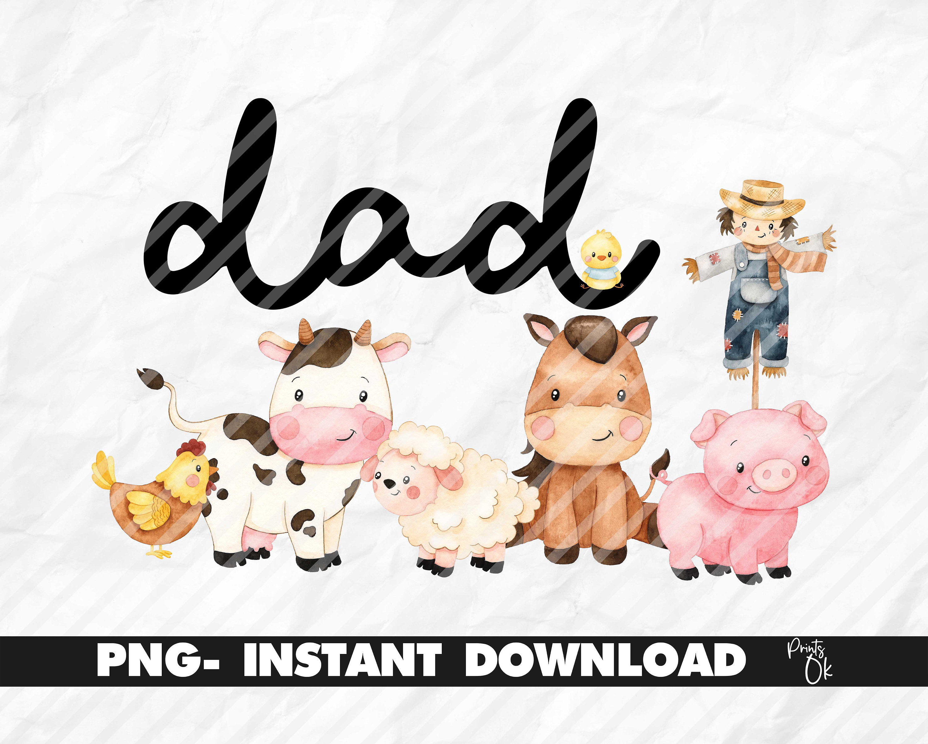 Dad Farm Birthday Shirt PNG Dad Farm Printable Cute Farm - Etsy