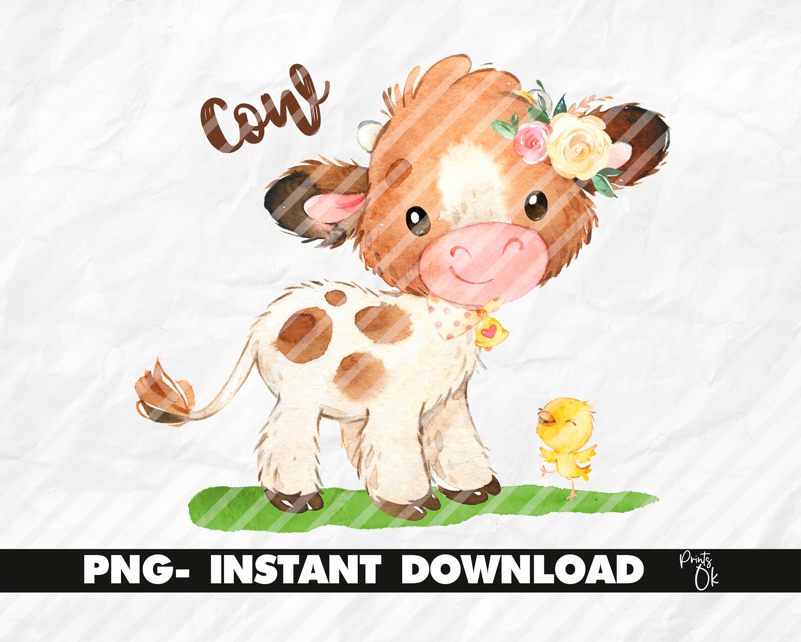 Cow Digital Sublimation PNG File Cow File Sublimation Farm | Etsy
