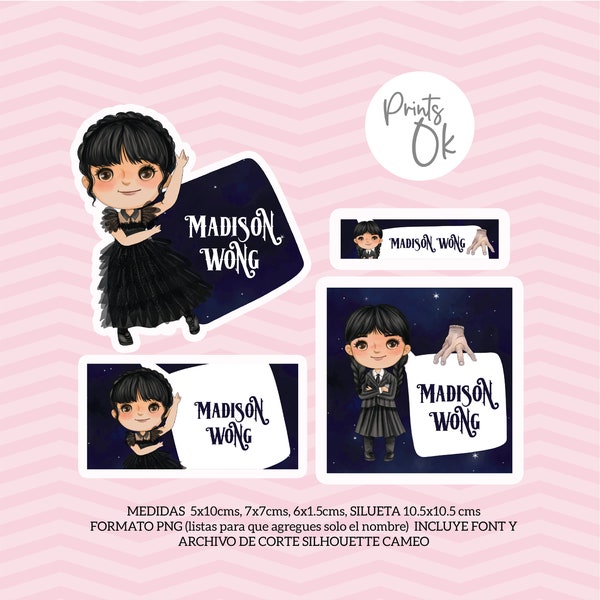 Wednesday Addams Labels - Etsy