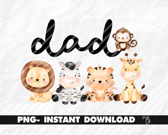 Dad Baby Safari Tshirt PNG Dad Safari Printable Cute Safari | Etsy
