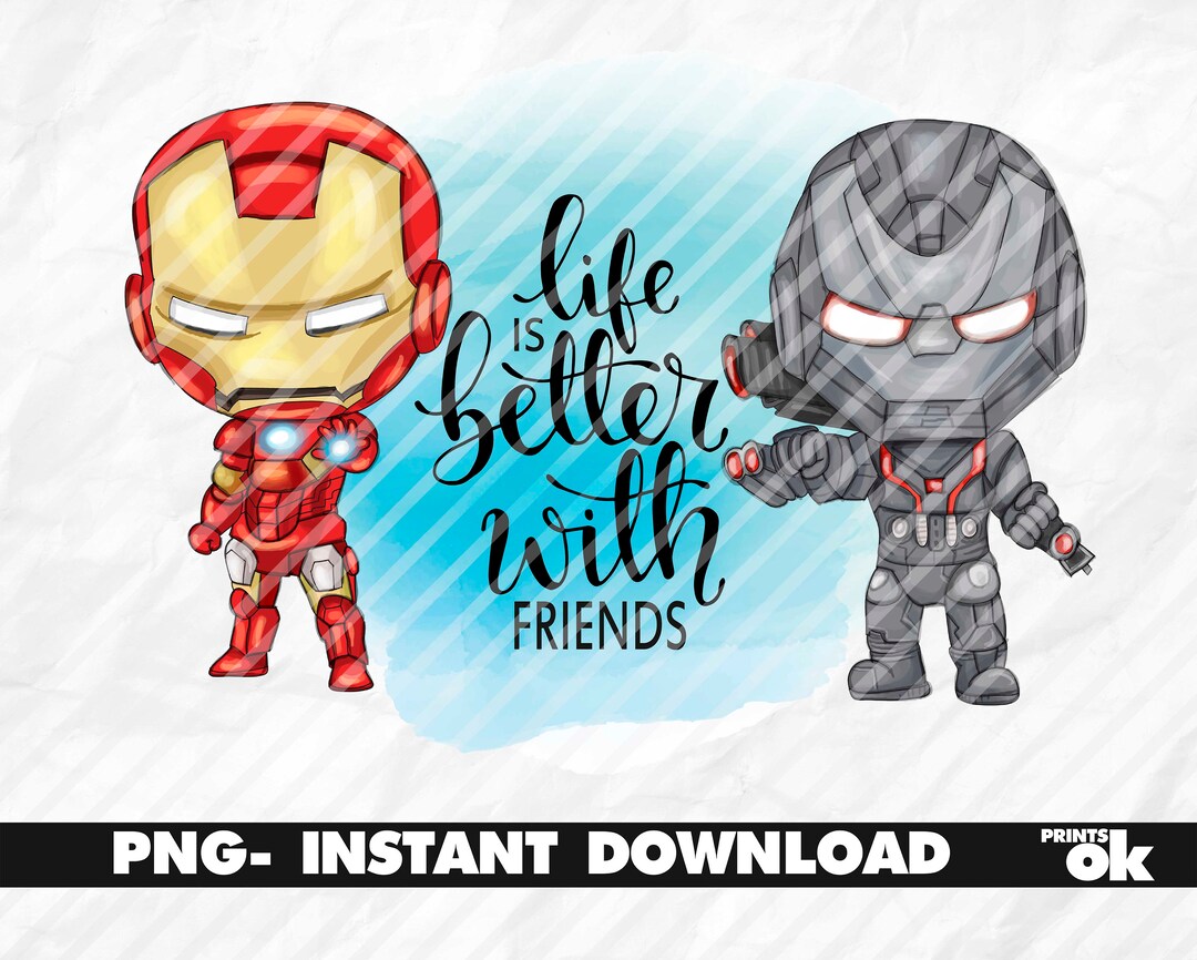 Superhero Marvel Quote Sublimation PNG File, Iron Man and War Machine ...