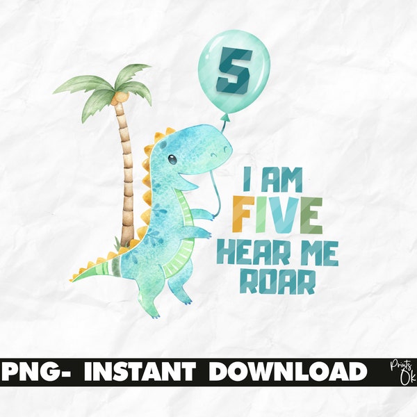 Five a Saurus - Etsy