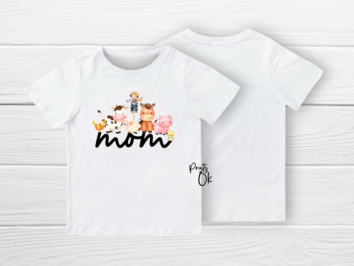 Mom Farm Birthday Shirt PNG Mom Farm Printable Cute Farm | Etsy