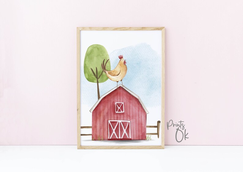 Animal Farm Poster Set of 6 Farm Printables Nursery Cute - Etsy