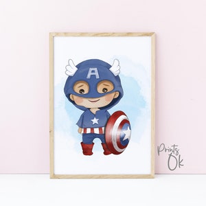 Set 8 Baby Superhero Pictures Nursery, Toddler Superhero Wall Art ...
