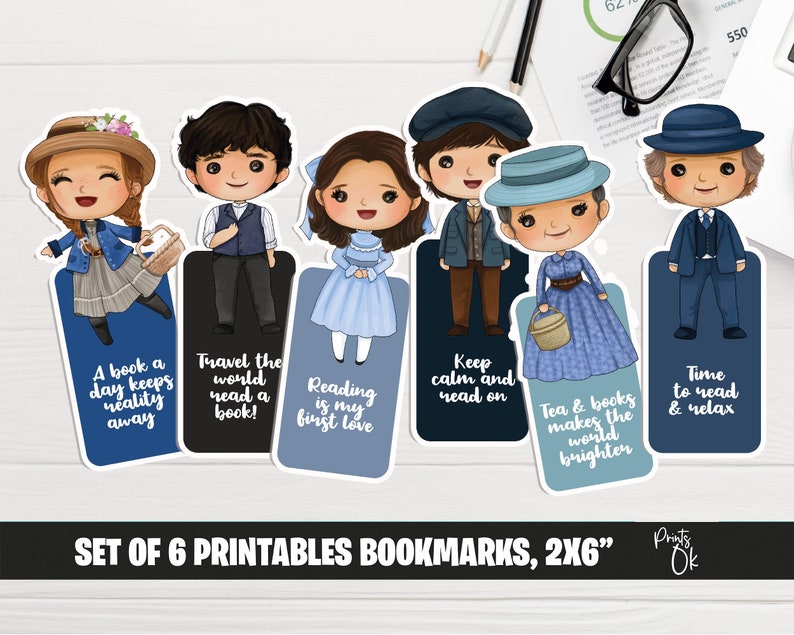 Anne Green Gables Bookmarks Printables Set of 6 Anne With an - Etsy