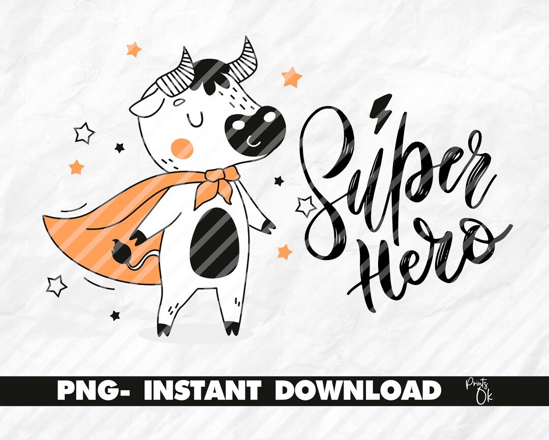 Bull Superhero PNG File for Sublimations Kids Superhero - Etsy