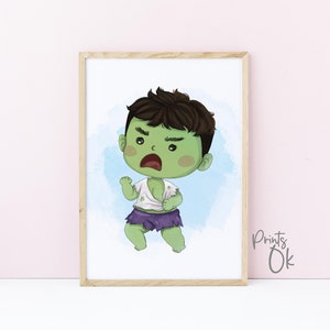Set 8 Baby Superhero Pictures Nursery, Toddler Superhero Wall Art ...