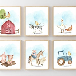 Animal Farm Poster, Set of 6 Farm Printables Nursery, Cute Farm Decor ...