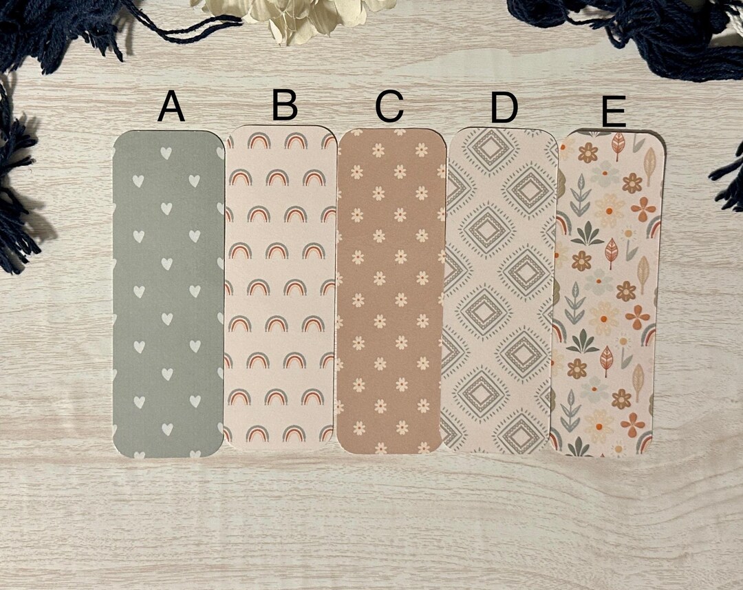 Boho Bookmark Set: Hearts, Rainbows, Flowers, Diamonds, Floral and ...