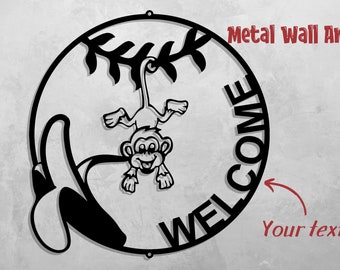 Monkey Welcome Sign - Etsy