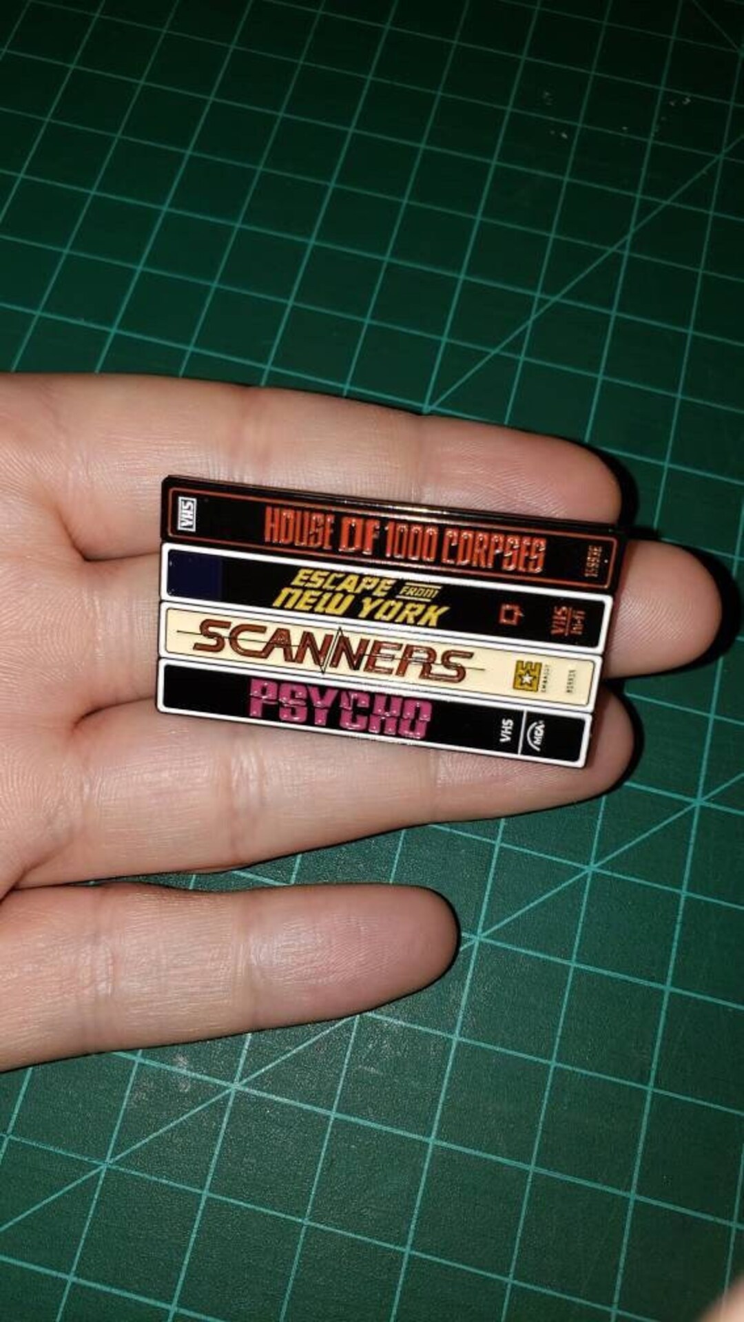 Vhs Movie Stack Enamel Pin Series 1 Featuring Psycho, Scanners, Escape ...