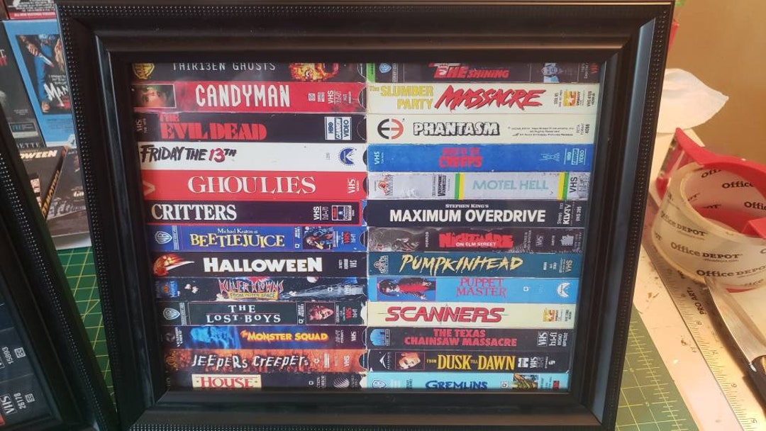 8 X 10 Mixed Vhs Spine Stack Art Print Featuring 33 Vhs Spines print A ...