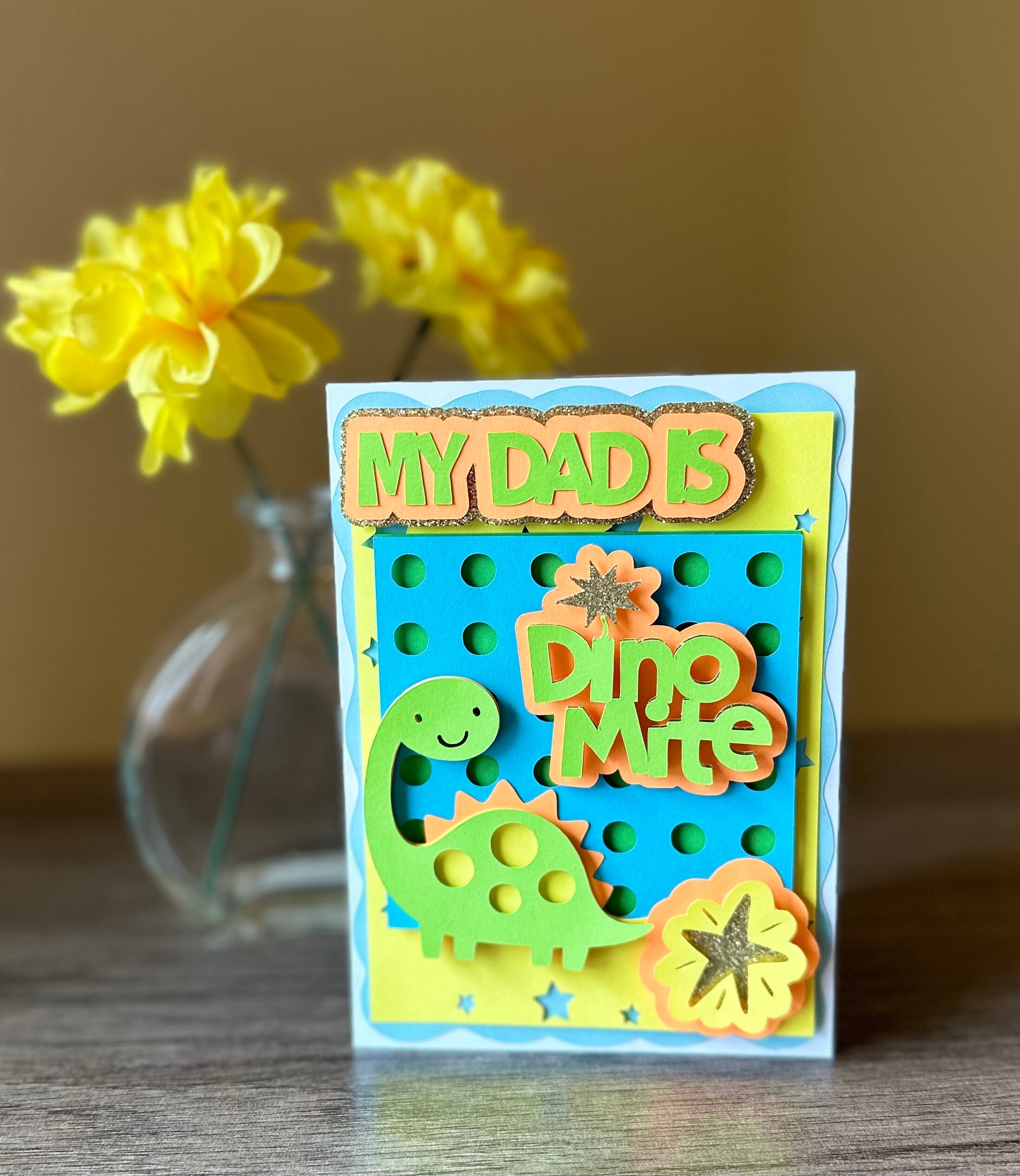 Dinosaur Father's Day Card From Kids Dinosaur Card for Dad Happy Father ...