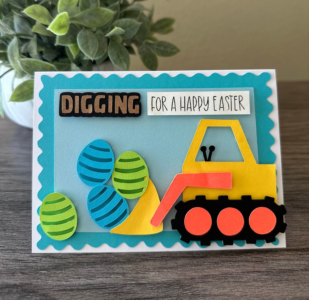 Easter Egg Truck Card for Kids Boys Easter Egg Truck Card Digging for a ...