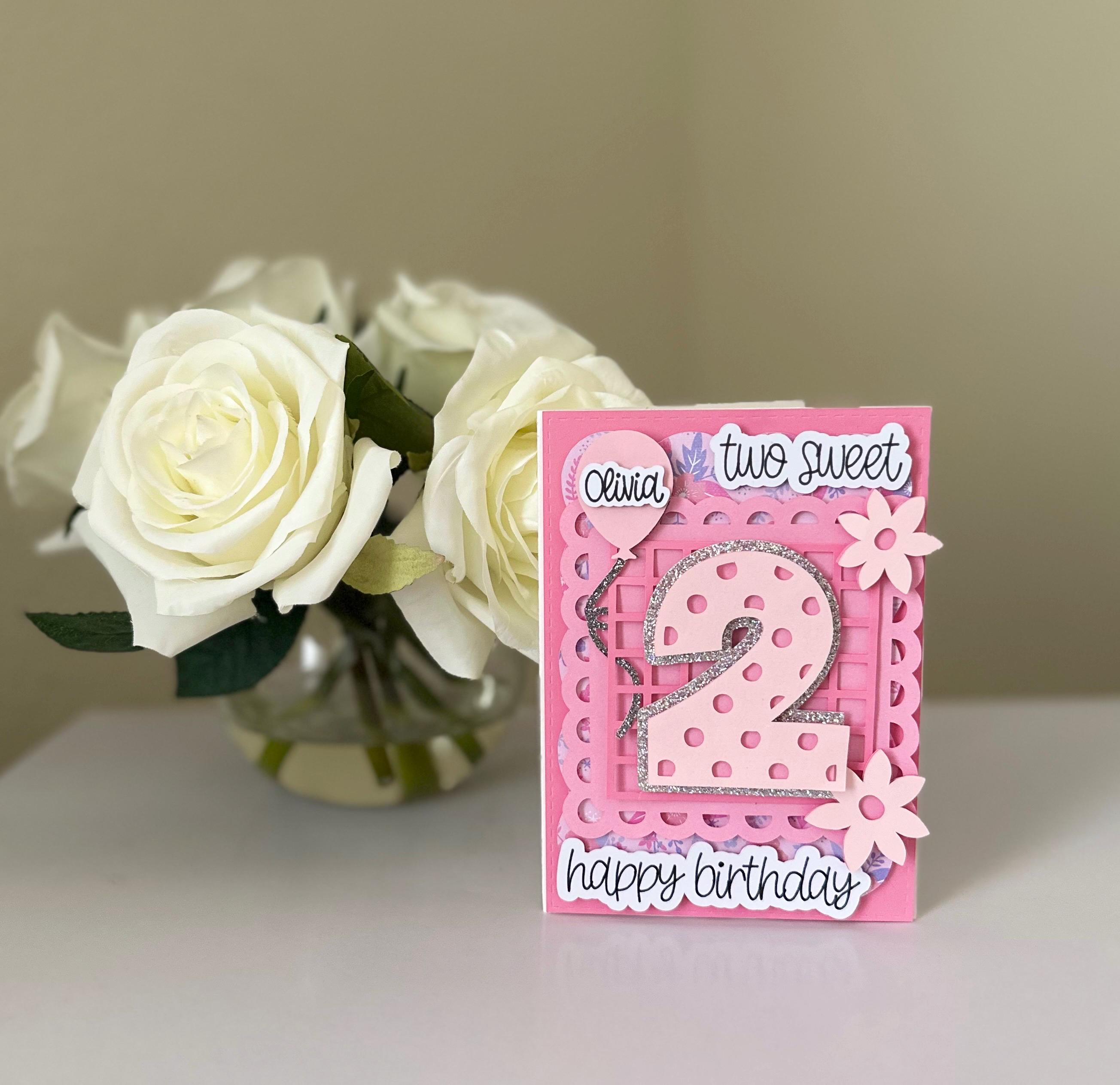 Personalized Two Sweet Birthday Card, Handmade 2nd Birthday, Birthday ...