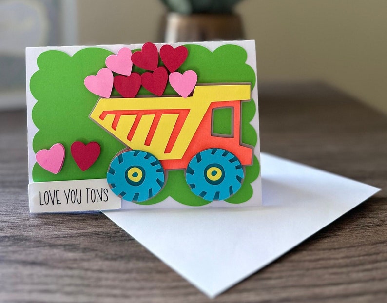 Boys Truck Card Blank Inside Dump Truck Cards for Kids Card for Truck ...