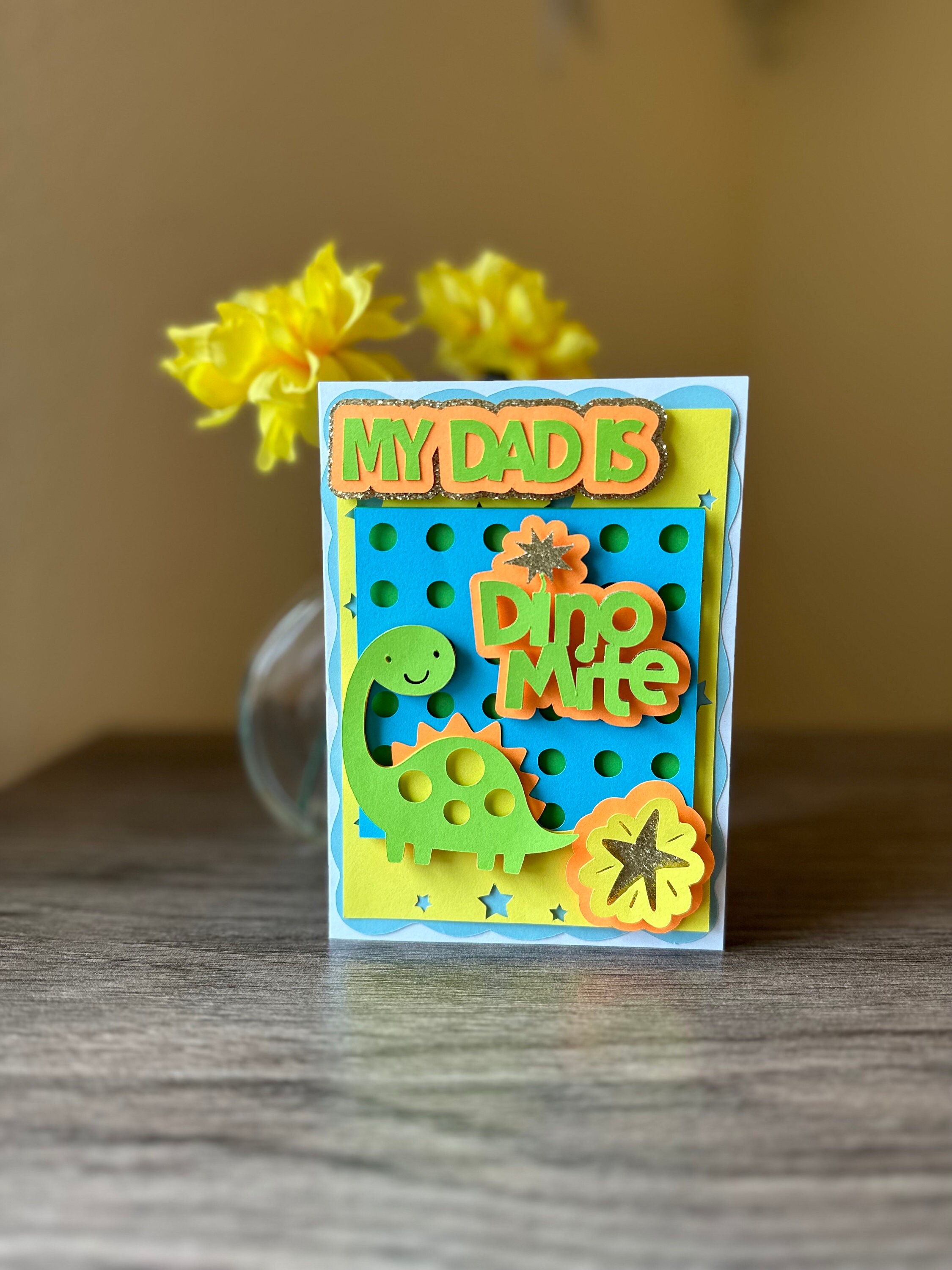 Dinosaur Father's Day Card From Kids Dinosaur Card for Dad Happy Father ...