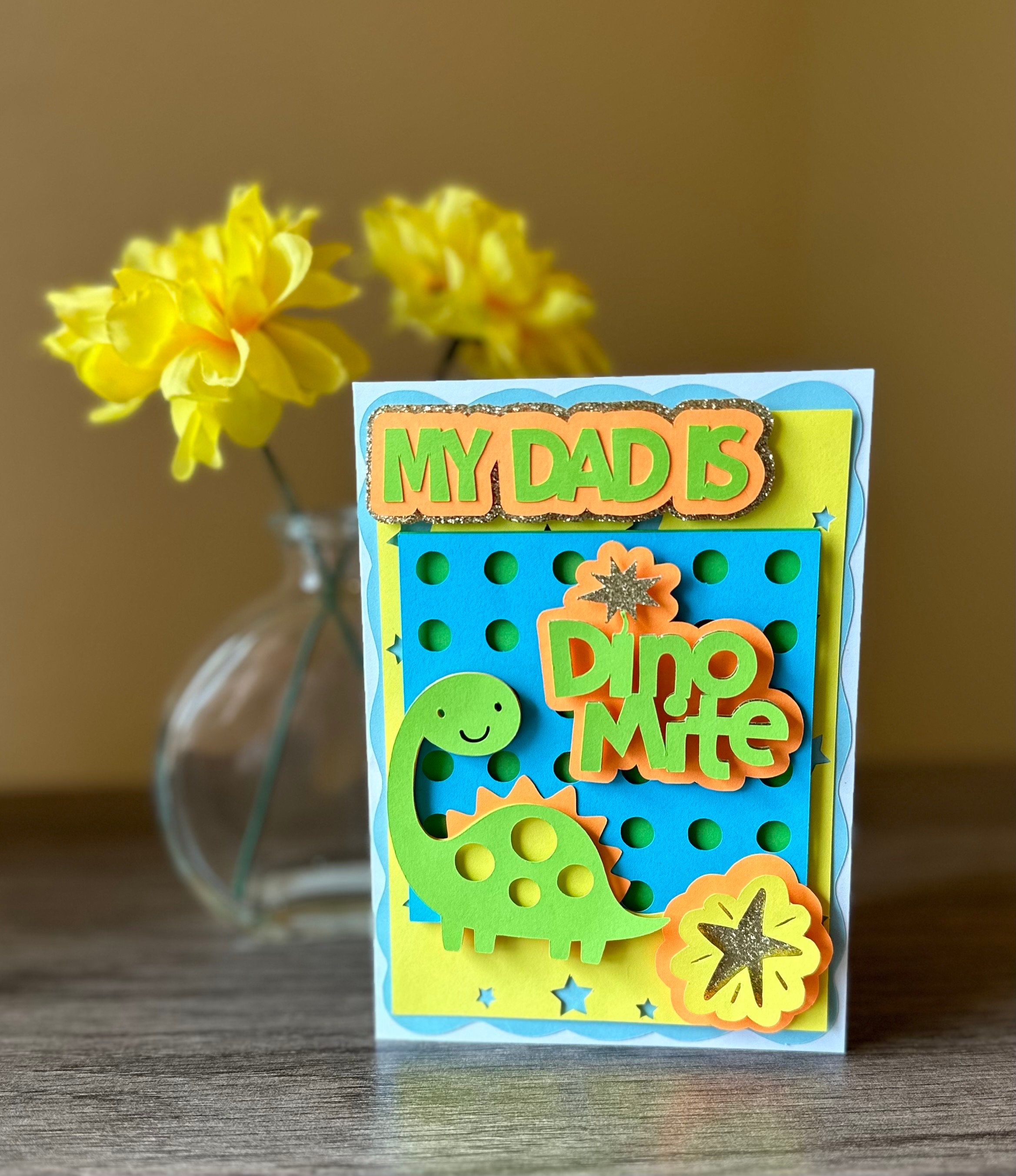 Dinosaur Father's Day Card From Kids Dinosaur Card for Dad Happy Father ...