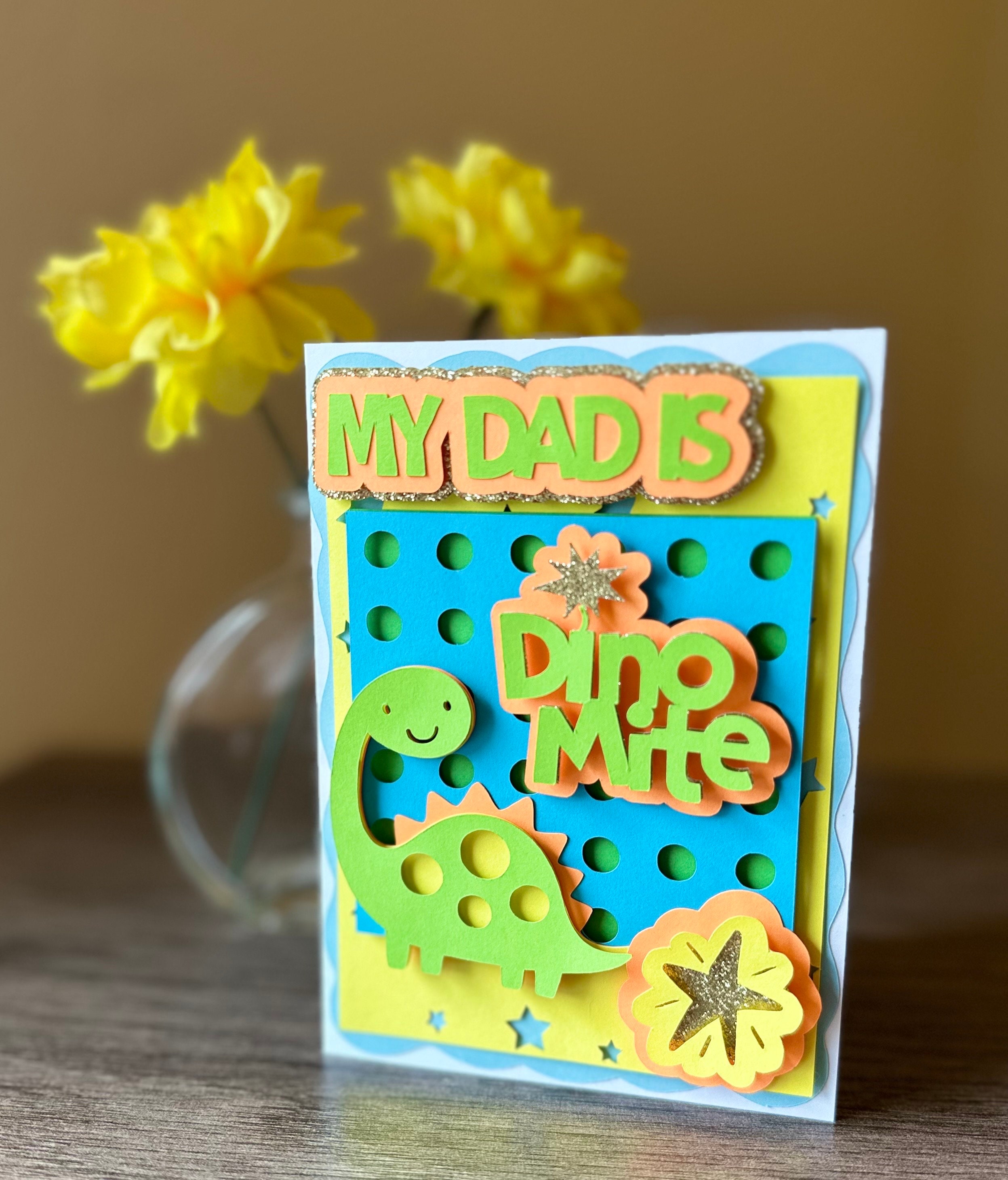 Dinosaur Father's Day Card From Kids Dinosaur Card for Dad Happy Father ...