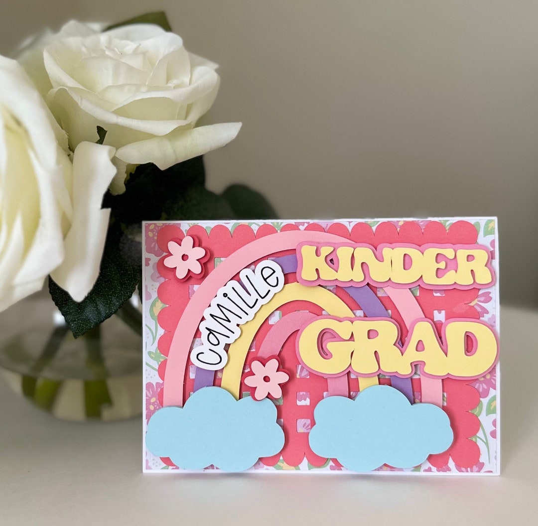 Kindergarten Graduation Card | Girl Graduation Card | Personalized Card ...