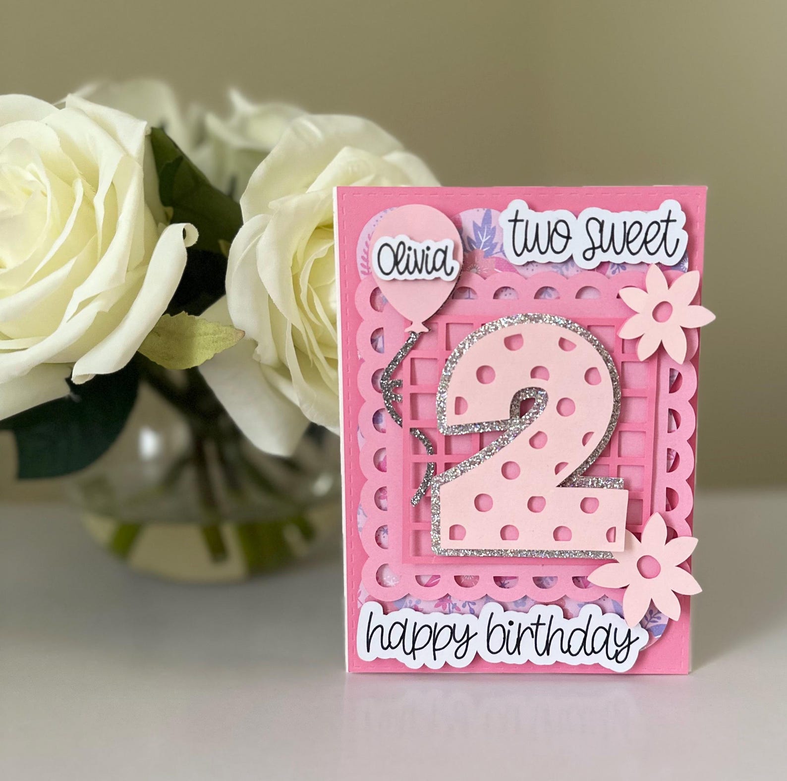 Personalized Two Sweet Birthday Card, Handmade 2nd Birthday, Birthday ...